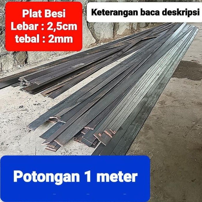Jual PREMIUM PLAT BESI STRIP ukuran lebar 2,5cm tebal 2mm potongan 1 ...