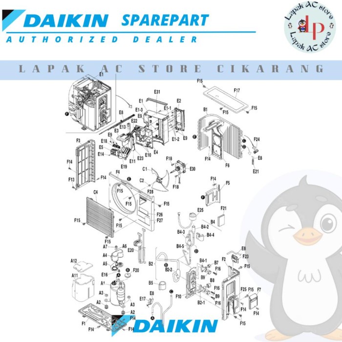 Jual Modul Outdoor / PCB Inverter AC DAIKIN Thailand 1/2 PK RKQ15UVM4 ...