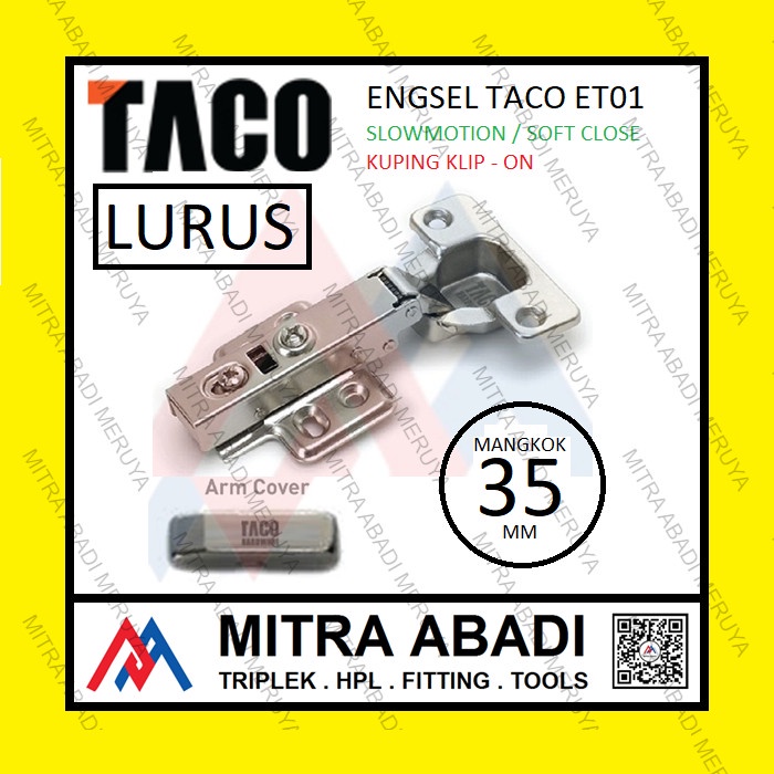 Jual TERLARIS! Engsel lemari TACO HPL engsel sendok TACO ET01 - A (Lurus) | Shopee Indonesia