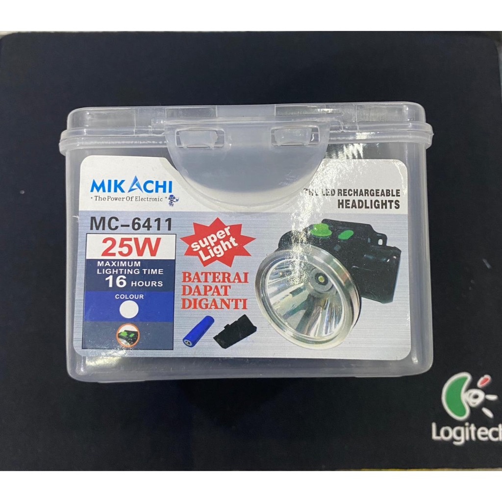 Jual CUCI GUDANG Senter Kepala mikachi 25watt baterai bisa di lepas ...