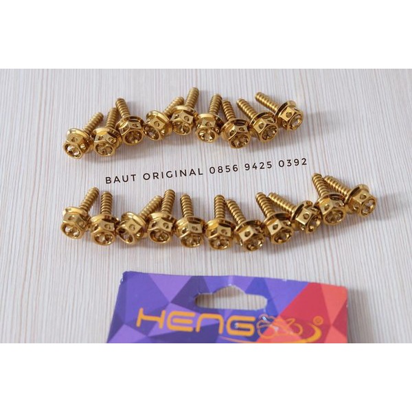Jual baut skrup body honda stainless probolt gold flower 4x16 drat kasar scoopy vario beat ...