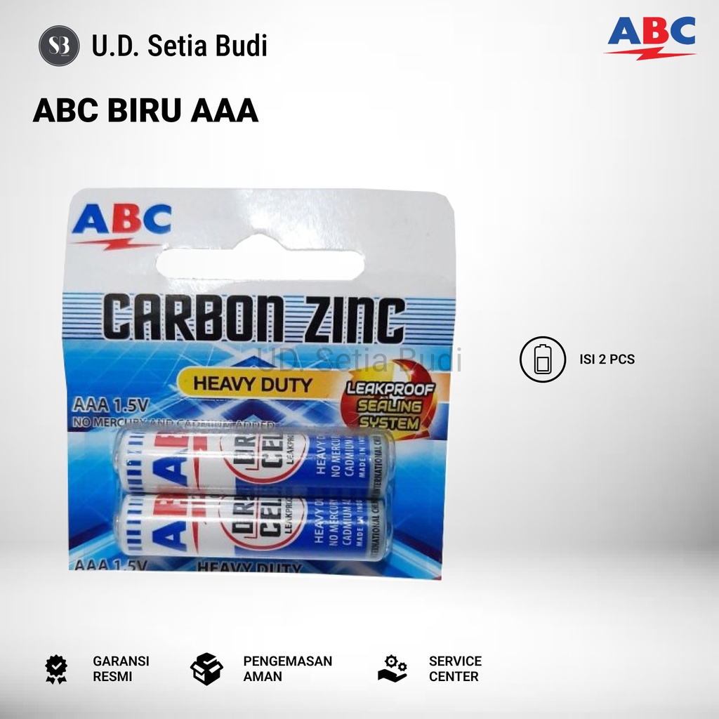 Jual Baterai ABC Biru AAA 1.5V Battery A3 Original Kecil Isi 2 | Shopee ...