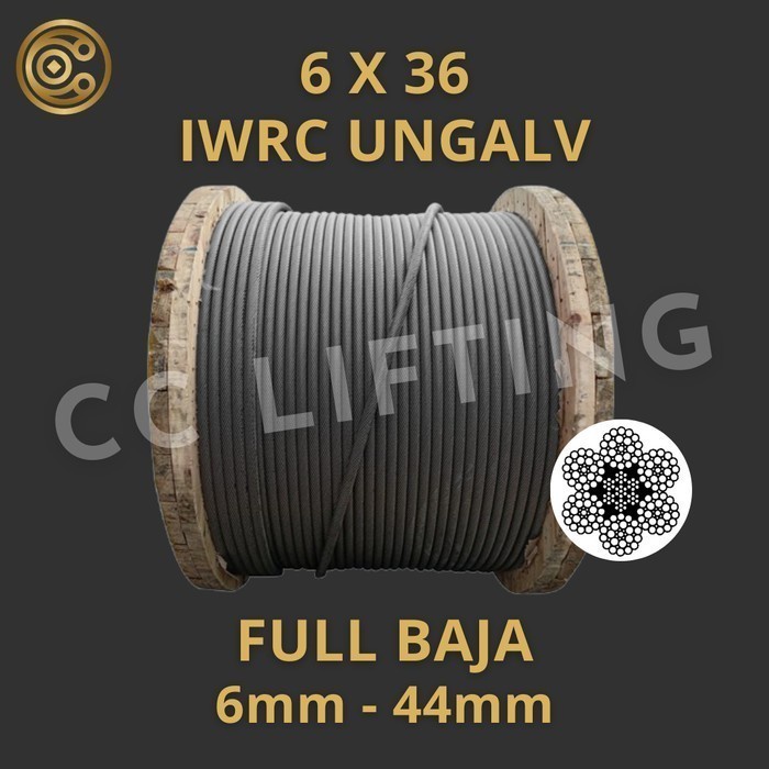 Jual Kawat Seling 16mm Full Baja Ungalvanis / Wire Rope 16mm 6x36 / Kawat Sling 16mm IWRC ...