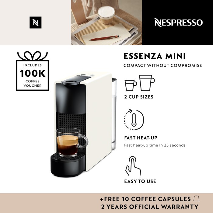 Jual Nespresso Essenza Mini C30 Coffee Machine, White (Mesin Kopi ...