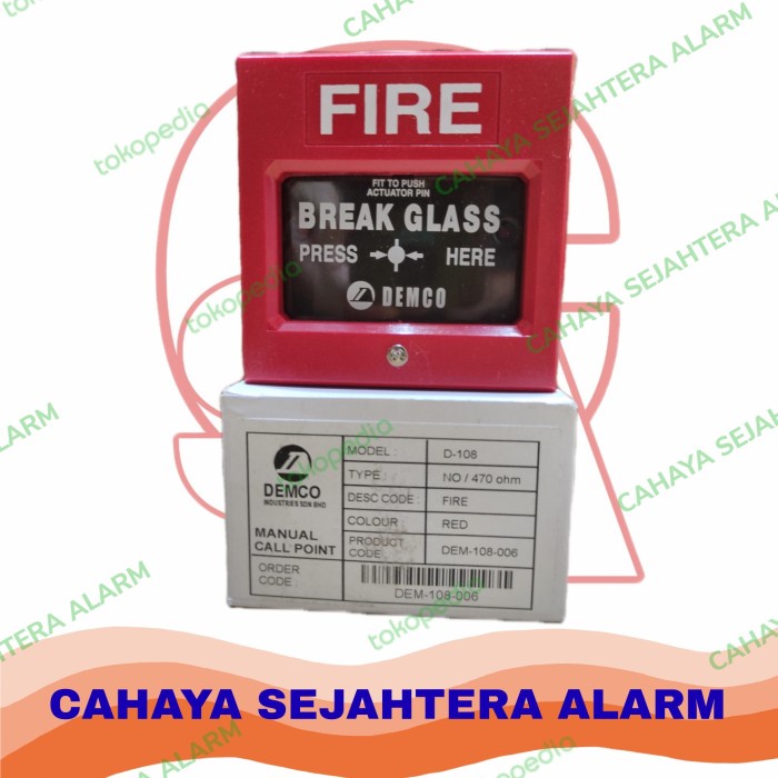 Jual Fire Alarm Manual Call Point / Break Glass Demco D-108 | Shopee ...
