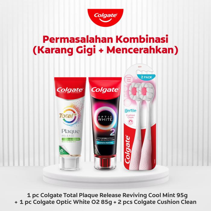 Jual Colgate Total Plaque Release Reviving Cool Mint 95g + Colgate ...