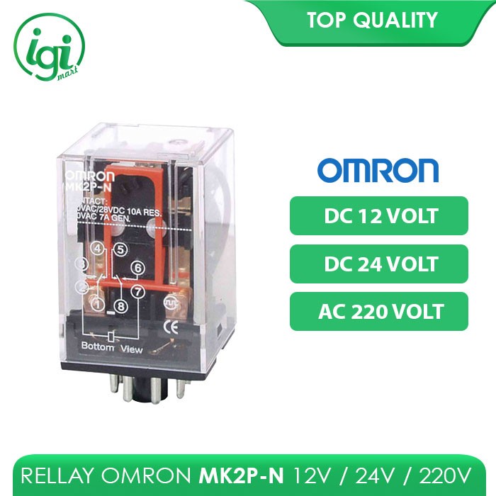 Jual Jt Mntb" Relay Mk2P 12V Omron / Relay Mk2Pn 12Volt Omr / Relay Mk2P-I 8 Kaki | Shopee Indonesia