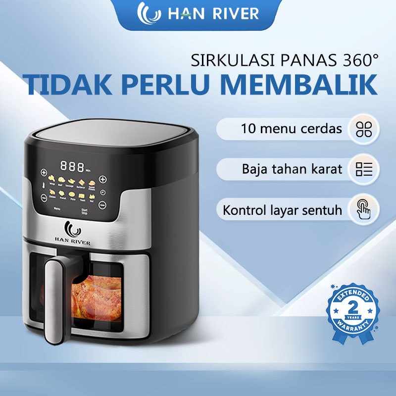 Jual Air Fryer 650W Air Fryer Low Watt 8L Touch Screen Digital ...