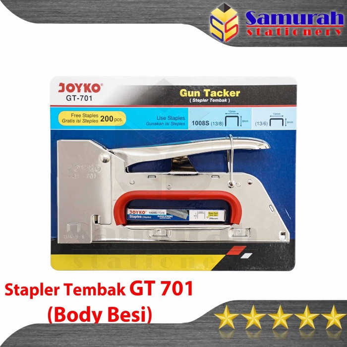 Jual Mesin Stapler Tembak Joyko GT-701 Body Besi Metal / Gun Tacker GT ...