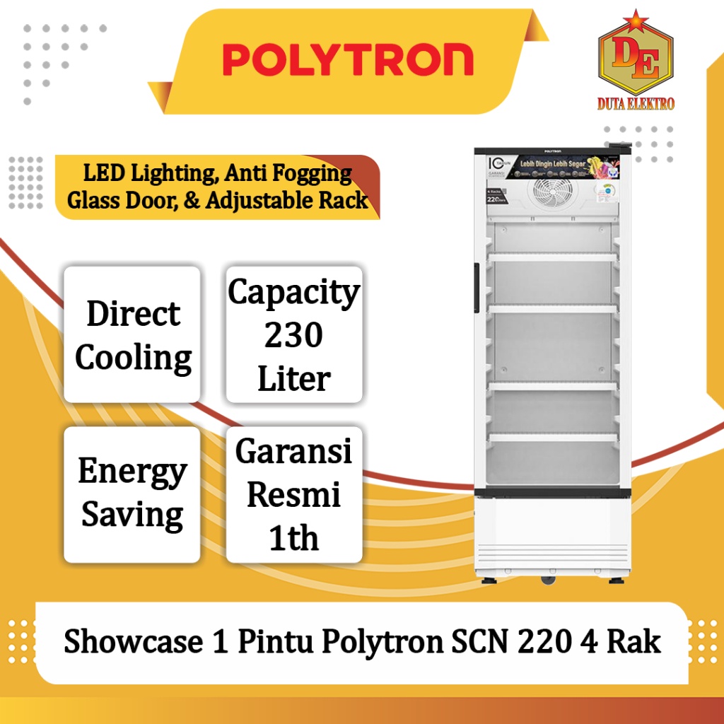 Jual Showcase 1 Pintu Polytron SCN 220 4 Rak | Shopee Indonesia