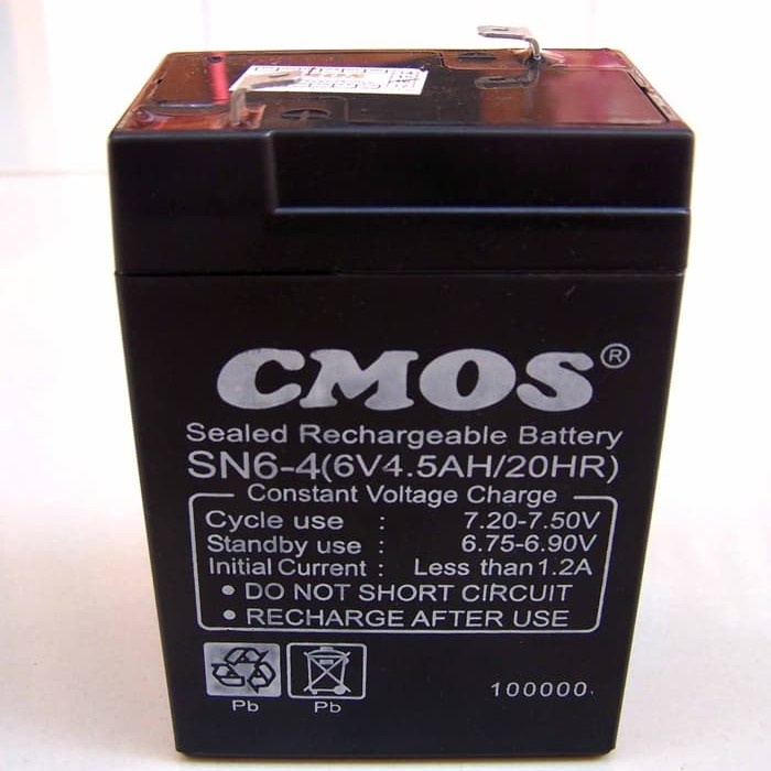 Jual Batery Aki Emergency Lamp 6V Baterai Lampu Emergency CMOS SN6-4 ...