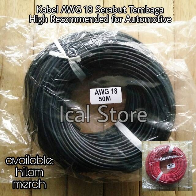 Jual Kabel Awg 18 Single Serabut Full Tembaga 50 Meter | Shopee Indonesia