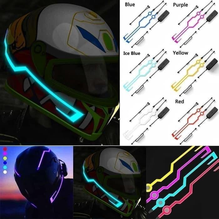 Jual Stiker helm lampu LED Strip Helmet Motor bercahaya Tahan Air ...