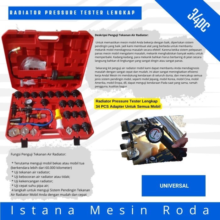 Jual Radiator Cup Pressure Tester Set Tank Pressure Leak Detection Tool ...