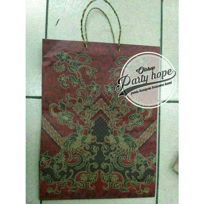 Jual [BestSeller] paper bag motif batik besar/ tas kertas motif batik ...