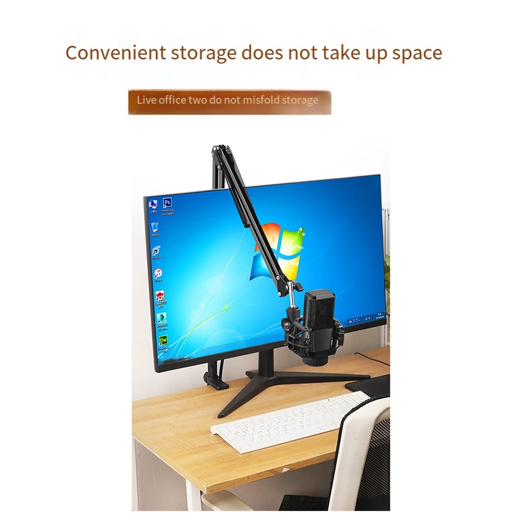 Jual B74A 35Cm Height Increase Model Microphone Boom Arm With Tabletop ...