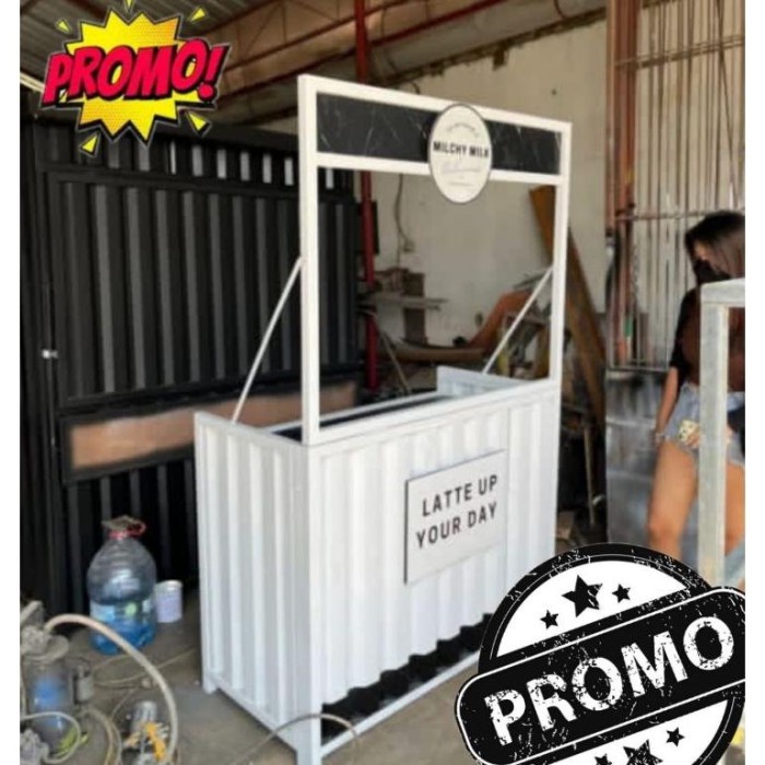 Jual booth container knockdown / booth container bongkar pasang / Booth bazar / meja lipat ...