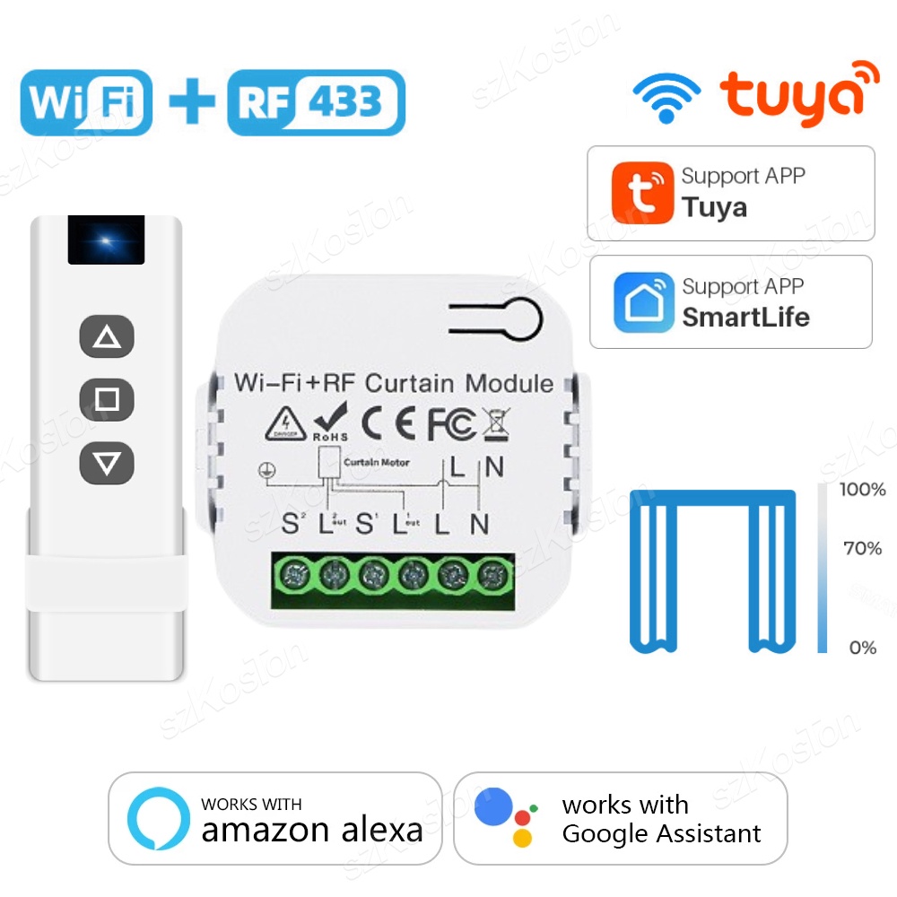 Jual Tuya Wifi Smart Curtain Switch Module With Rf433 Remote Control ...