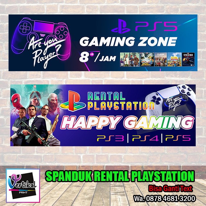 Jual PROMO! Cetak Banner Spanduk Rental PS Playstation PS3 PS4 PS5 ...