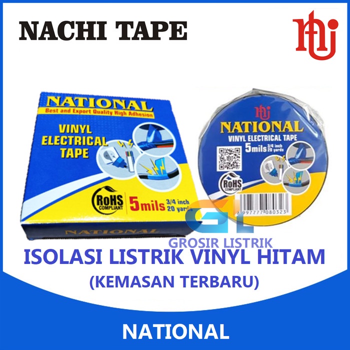 Jual National Isolasi Listrik Vinyl Hitam (Electrical Tape) Solasi ...