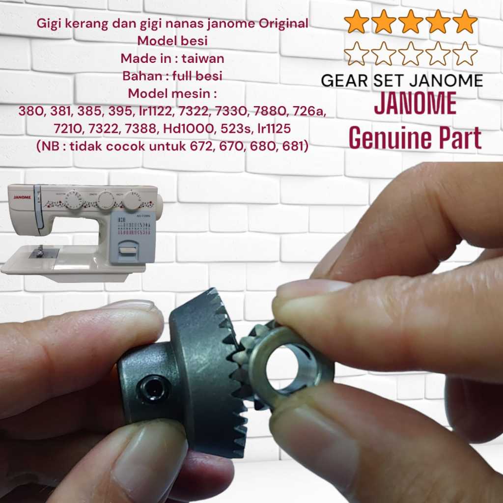 Jual JAYAmart- JANOME GENUINE PART - gear set besi gigi kerang dan gigi ...