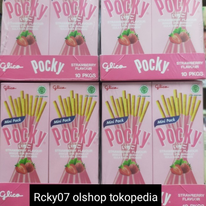 Jual Glico Pocky Rasa Strawberry Mini Pack (1 pack isi 10 pack ...