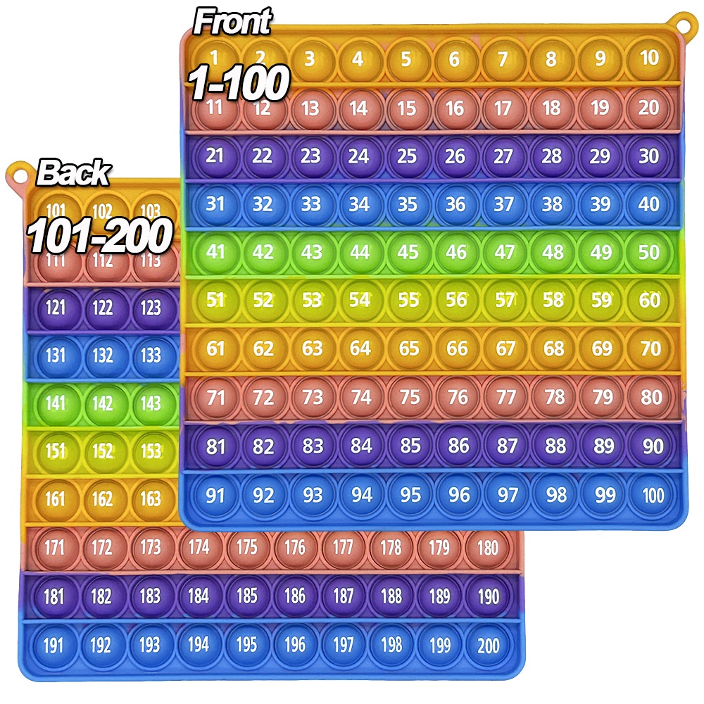 Jual Multicolor 1-200 Counting Numbers Learning Pop Fidget Toys, Parent ...