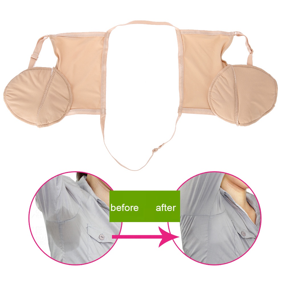 Jual New Reusable Cotton Armpit Sweat Guard Bra Underarm Sweat ...