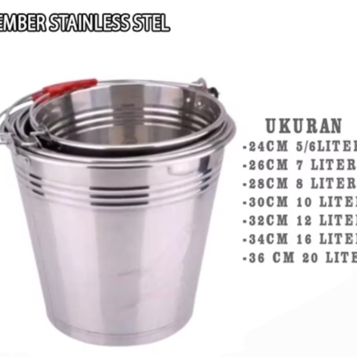 Jual ember timba stainless steel besar 16 liter 12 liter 8 liter 7liter ...