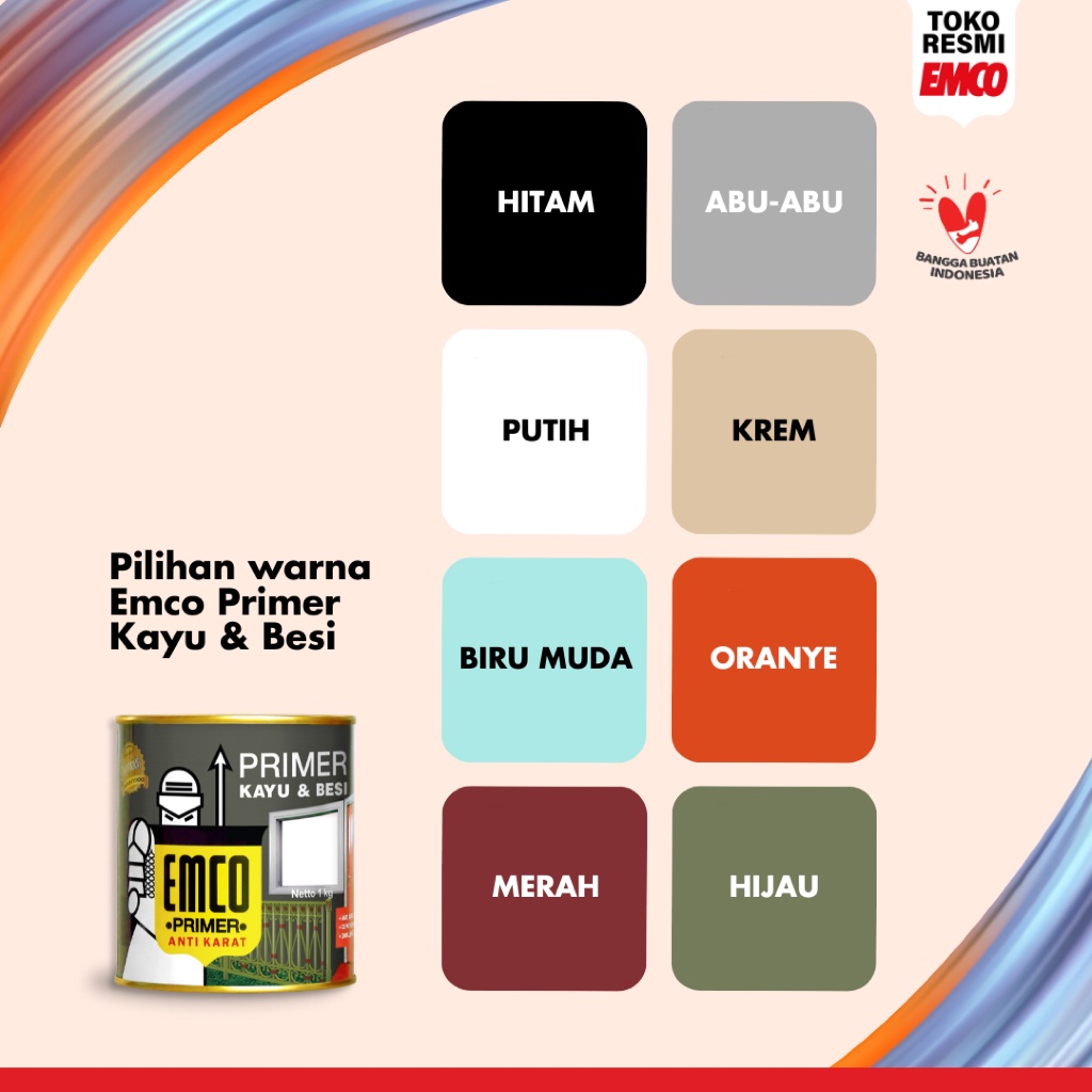 Jual AYOOOLLARIZSS!! Emco Primer Kayu & Besi PKB - 1kg Cat Dasar Anti Karat Anti Rayap 1 KG ...