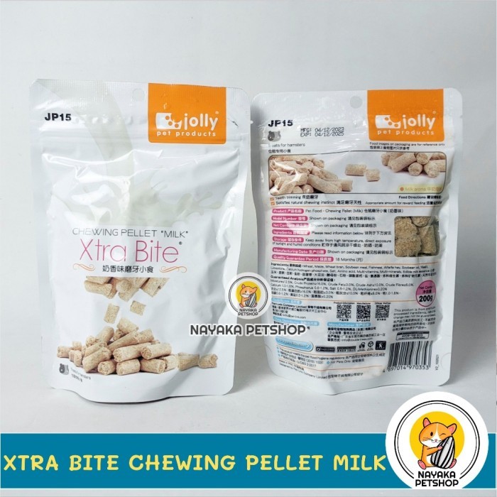 Jual NEW PREMIUM SNACK Hamster Pelet Susu 200 gr Jolly Xtra Bite ...