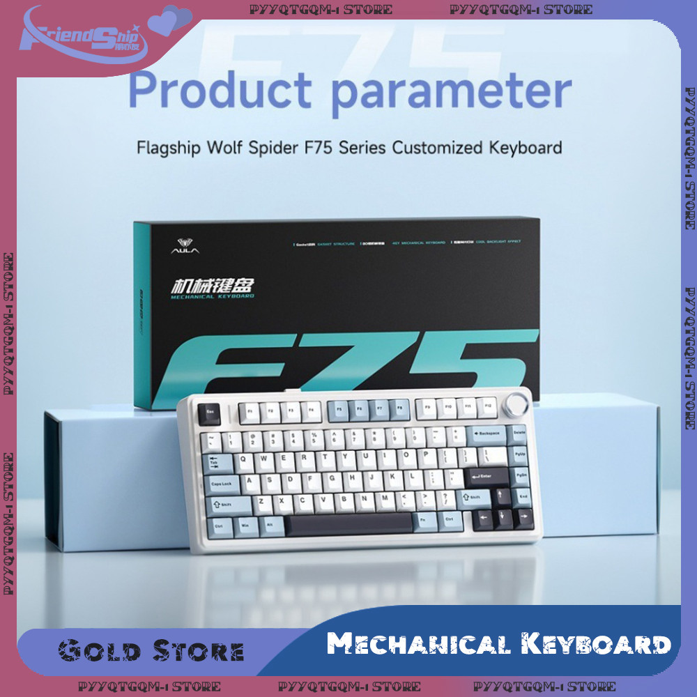 Jual Mechanical Keyboard AULA F75 2.4G Wireless/Bluetooth Wired RGB PBT 75% Layout OEM Profile ...