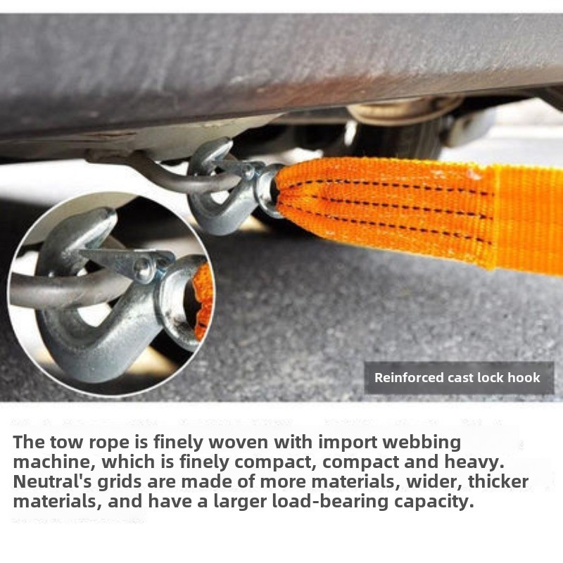 Jual 8 Ton Car Tow Cable Heavy Duty Trailer Rope Towing Pull Rope Strap ...