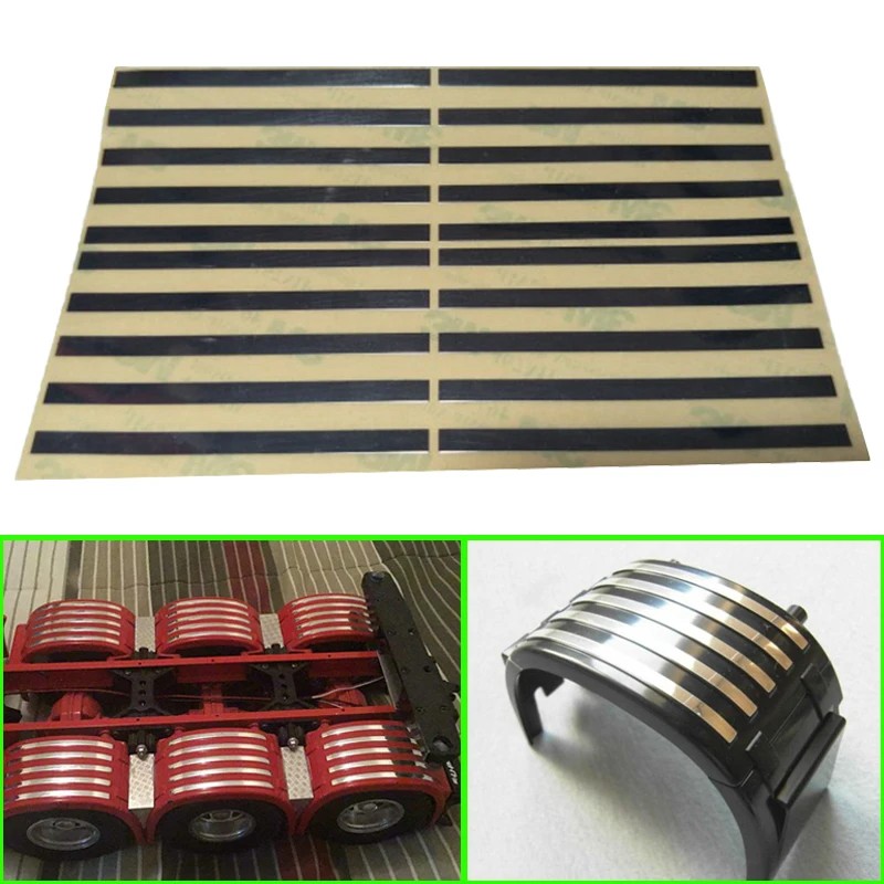 Jual NEW Simulation Silver Metal Sticker Fender Stickers for 1/14 ...