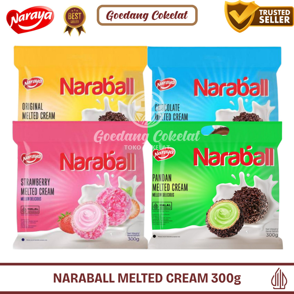 Jual Naraya NARABALL Wafer Ball Original Chocolate Strawberry Pandan ...