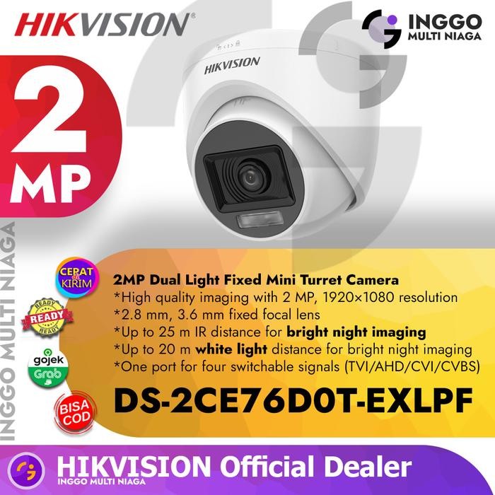 Jual Klik- Hikvision Ds-2Ce76D0T-Exipf 2Mp Kamera Indoor Cctv Ds ...