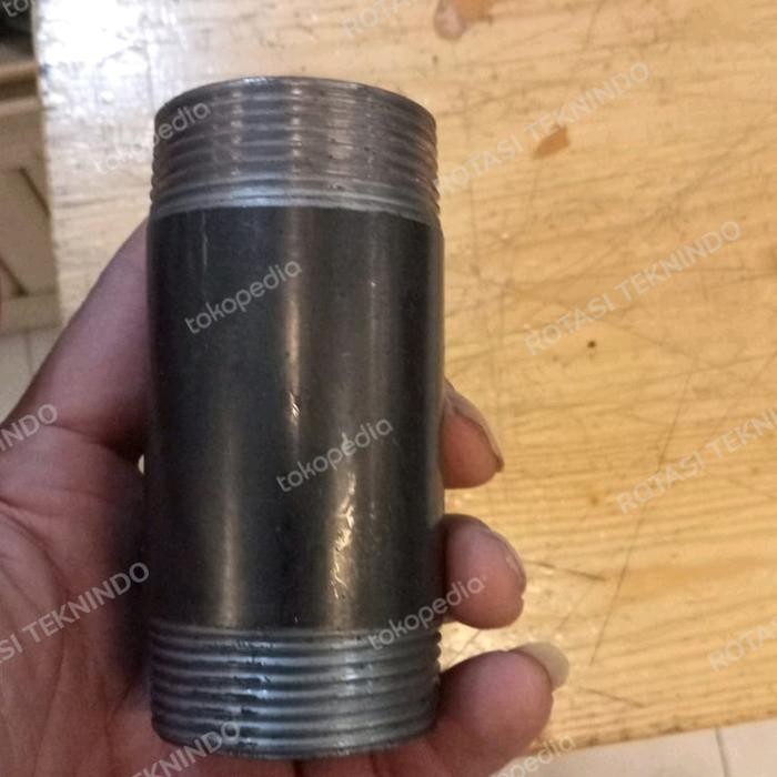 Jual Pipa Nepel Besi Drat 2" inch / Pipa Nepel Carbon steel / P. 10cm ...