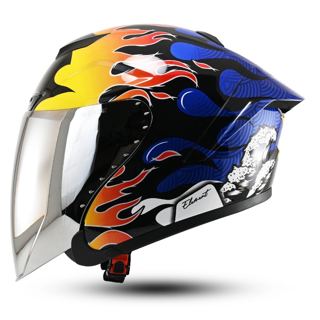 Jual Helm Half Face Jitsu J-Strike Motif Element Spoiler SNI Visor ...