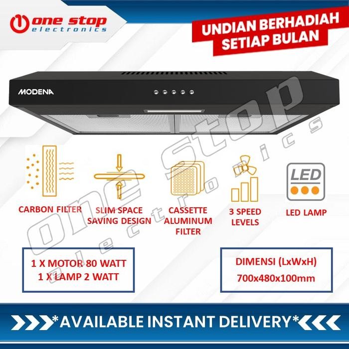 Jual MODENA PX 0711 DBBK Slim Cooker Hood 70cm | Shopee Indonesia