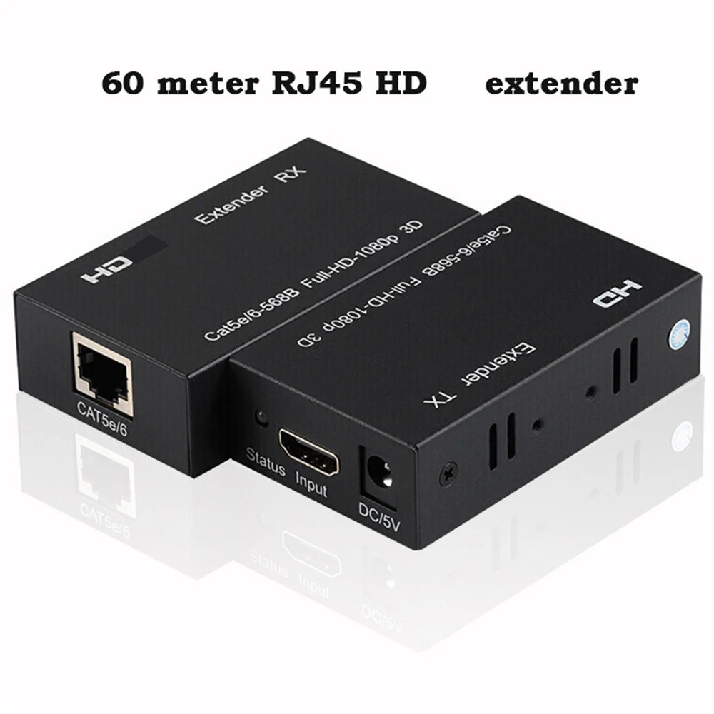 Jual 60M Extender RJ45 HDMI-compatible extender 1080P Network Extender ...
