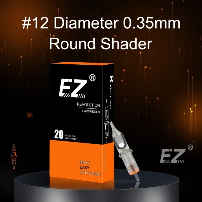 Jual EZ Revolution Tattoo Needles Cartridge Round Shaders #12 0.35mm Long | Shopee Indonesia