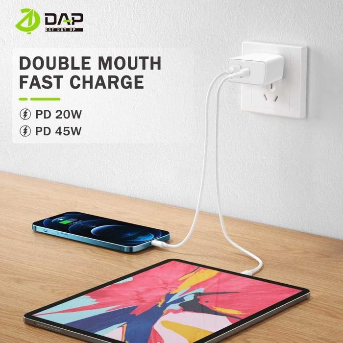 Jual Ponselia- Dap D-Ap11 Adaptor Charger Pd 65 Watt ( Dual Port Type C ...