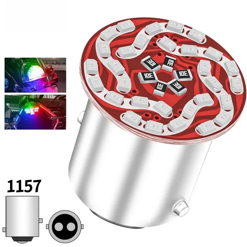 Jual 1157 12V 5W Motorcycle Brake Light Bay15D Rgb Led Smd 30Led Strobe ...