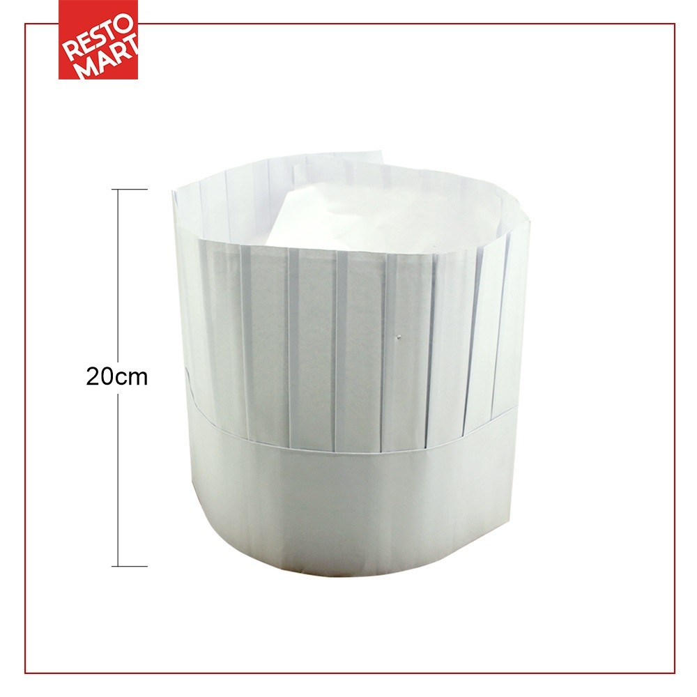 Jual Topi Koki Premium Putih / Classic Paper Hat 20 cm White (10 Pcs ...