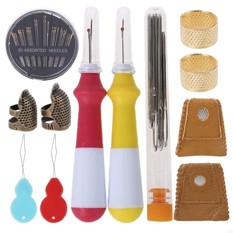 Jual 85AD 49pcs Sewing Tool Set Large-Eye Knitting Needles Leather ...