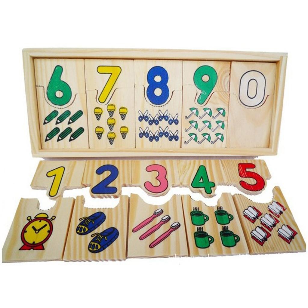 Jual Wooden Children Match It Counting Mathematics Number Early ...