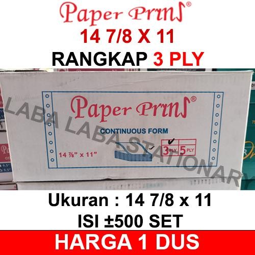 Jual KERTAS CONTINUOUS FORM 3 PLY 14 7/8 X 11 SJ PAPER PRINT A4 ...