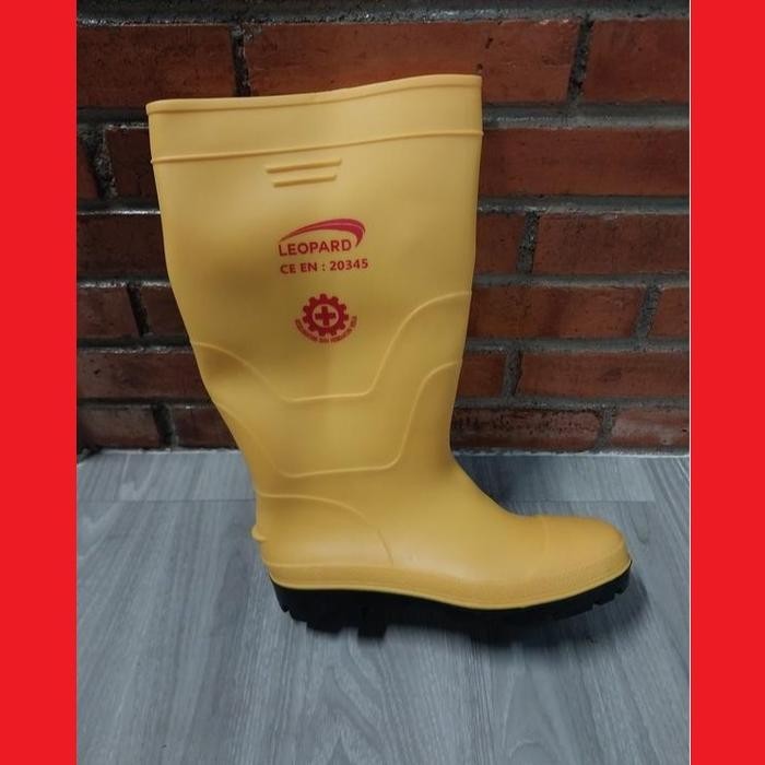 Jual Sepatu Boot Safety Karet Leopard Boots Ujung Besi Steel Toe Proyek ...