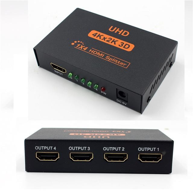 Jual HDMI SPLITTER 4 PORT (1 INPUT 4 OUTPUT) HDTV CABANG 1 DEVICE UNTUK ...
