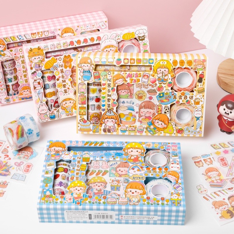 Jual Stiker Box Roll Stiker + Pulpen Cutter / Stiker Karakter Lucu ( 1 ...
